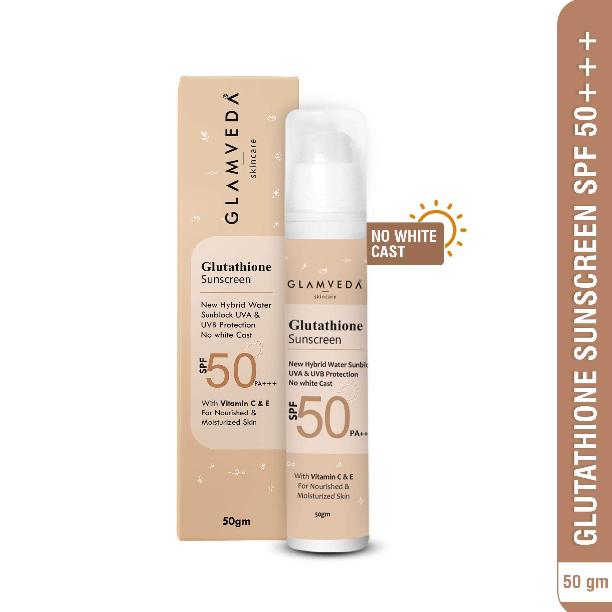 Glamveda Glutathione & Vitamin C Sunscreen SPF 50 Pa+++| Broad-spectrum ...