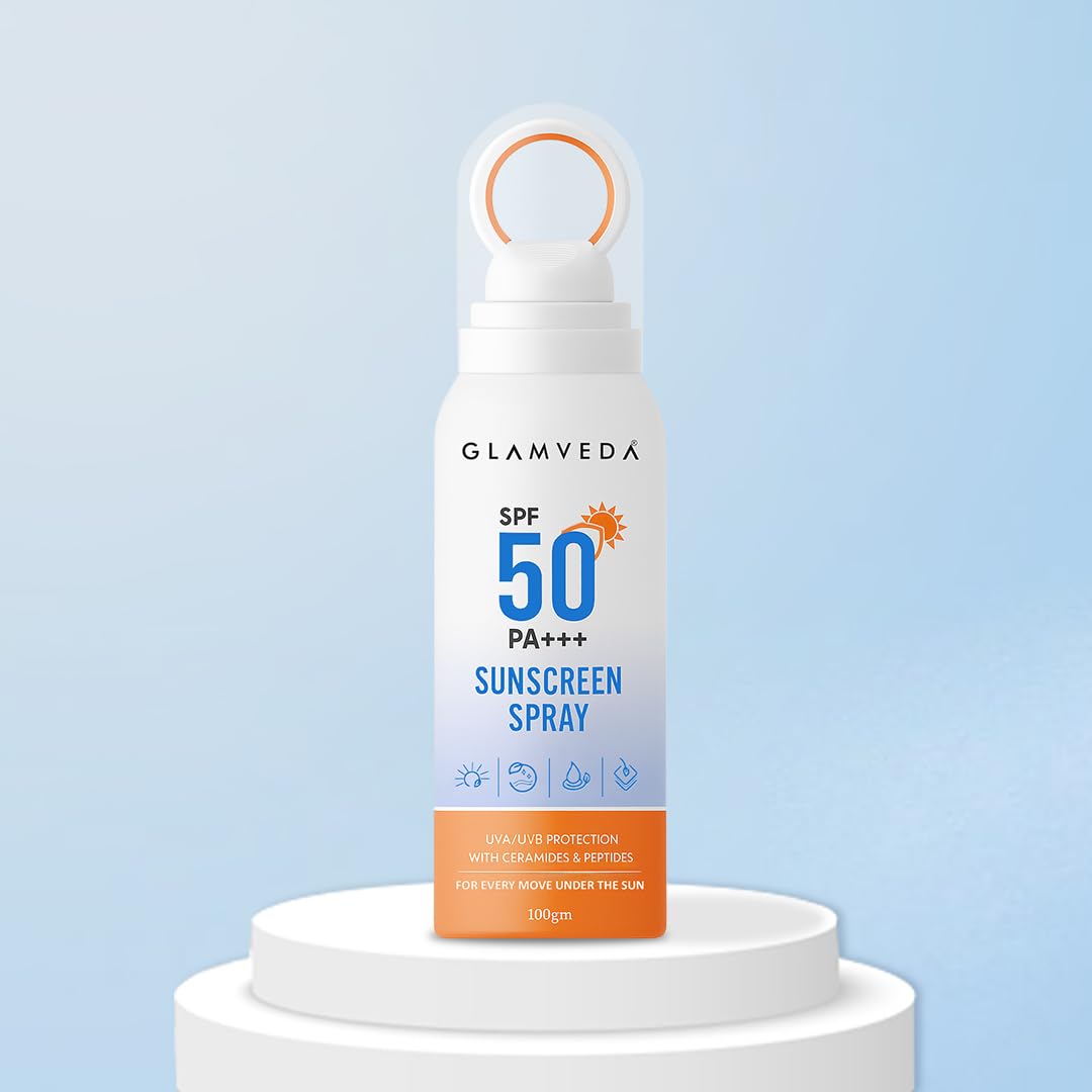 Glamveda Body Sunscreen Spray SPF 50 PA+++ | Water-Resistant, Non-Grea