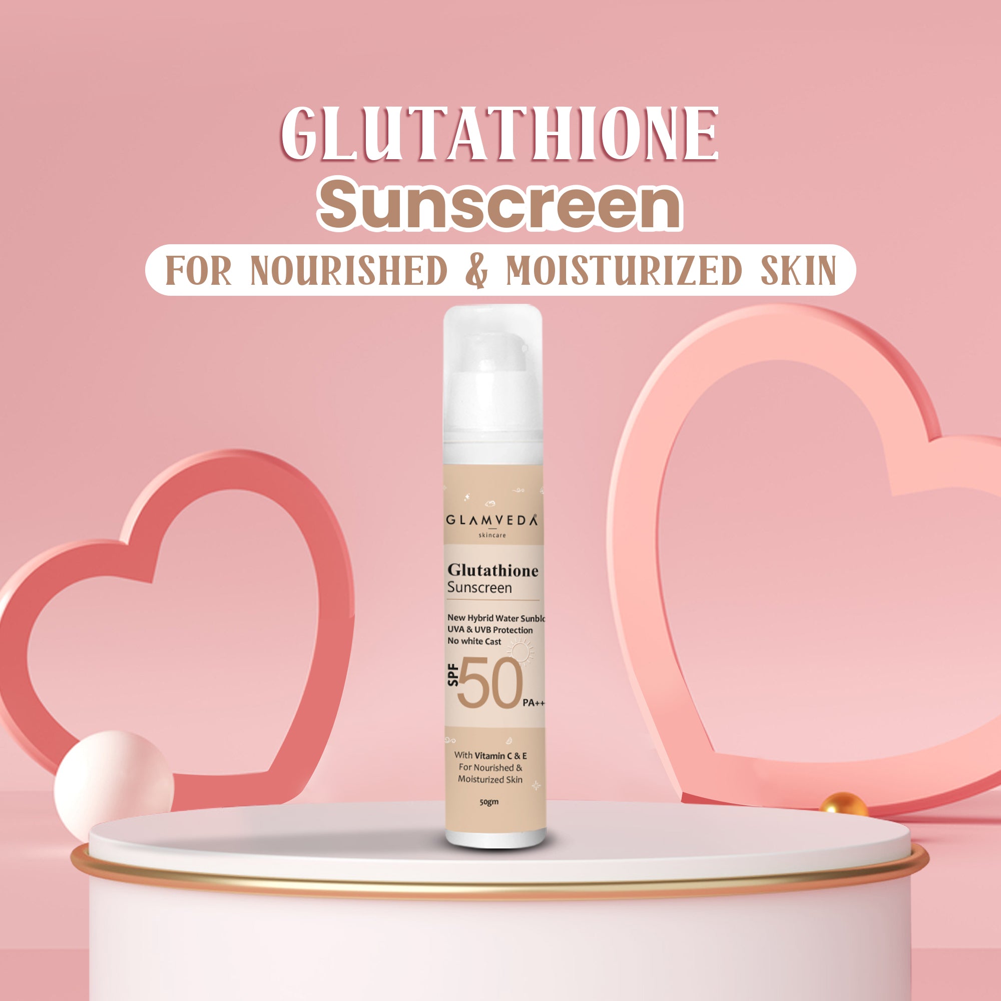 Glamveda Glutathione & Vitamin C Sunscreen SPF 50 Pa+++| Broad-spectrum ...