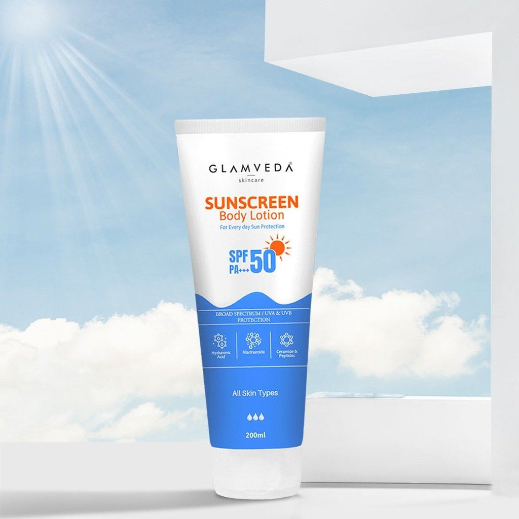 Glamveda Sunscreen SPF 50 PA+++ Body Lotion with Hyaluronic Acid ...