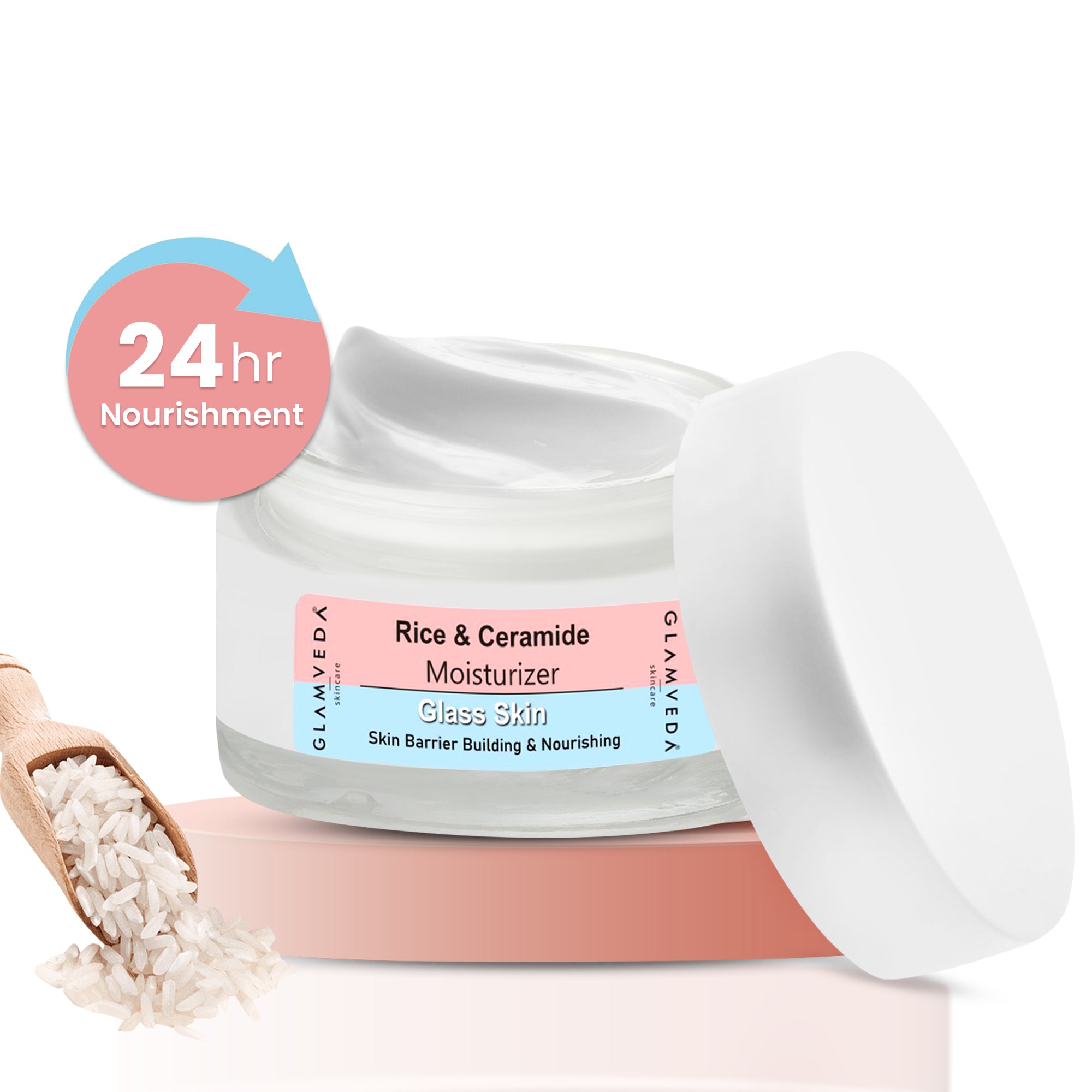Glamveda Glass Skin Rice & Ceramide Moisturizer | Glass Skin ...